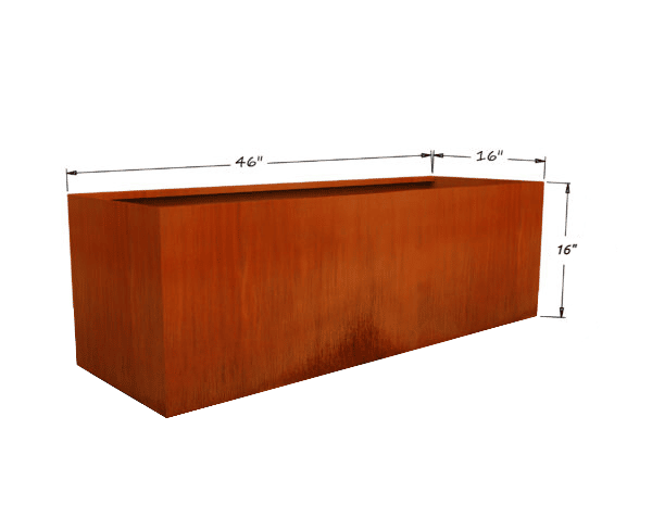 Corten Steel Rectangular Planter – National Planters Supply
