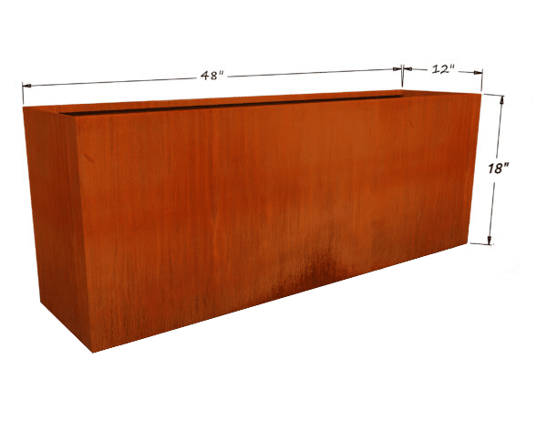 Corten Steel Rectangular Planter – National Planters Supply